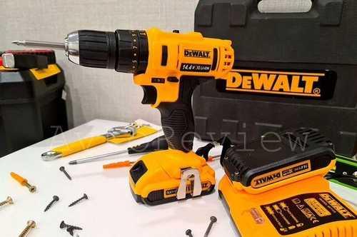 Ударный шуруповерт дрель DeWalt 14,4V с базой