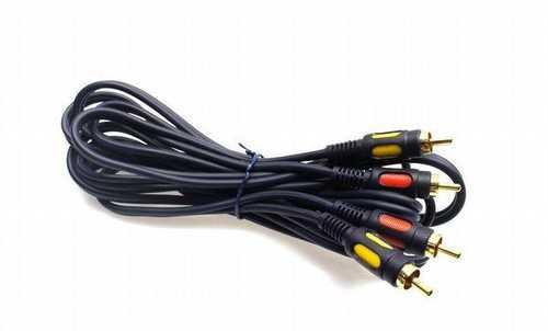 Кабель 2RCA x 2RCA, Тюльпаны, 3 метра, нoвый
