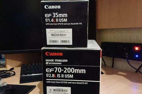 Фотообъективы Canon EF 35mmf/1.4L USM. Canon EF 70