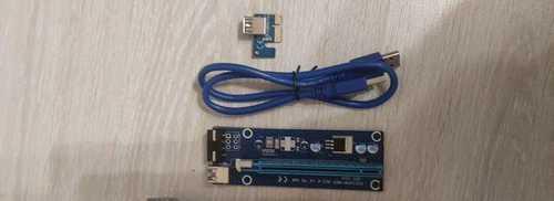Riser райзер PCI-E x16 Molex кабель USB 60 см