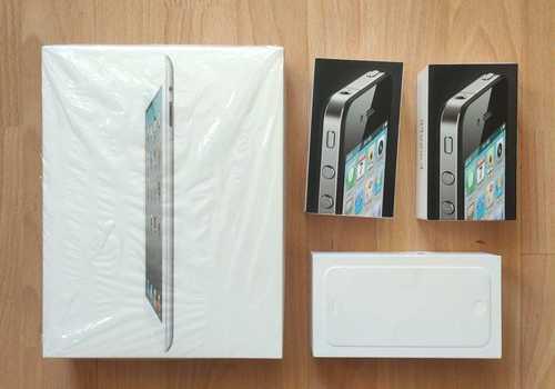 Коробки Apple iPad 2, iPhone 4, iPhone 6S упаковка