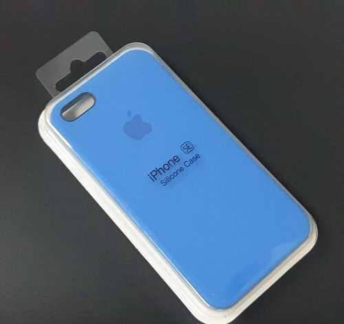 Силиконовый чехол на iPhone 5/5s/SE светло-синий