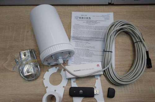 Комплект 4G Kroks KSS-Pot mimo+модем Huawei E3372h