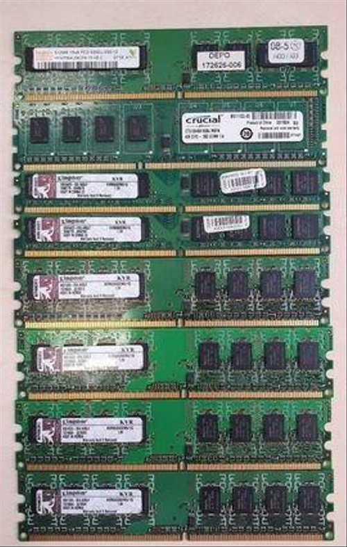 Оперативка Crucial ddr3 4gb и Kingston ddr2 1gb