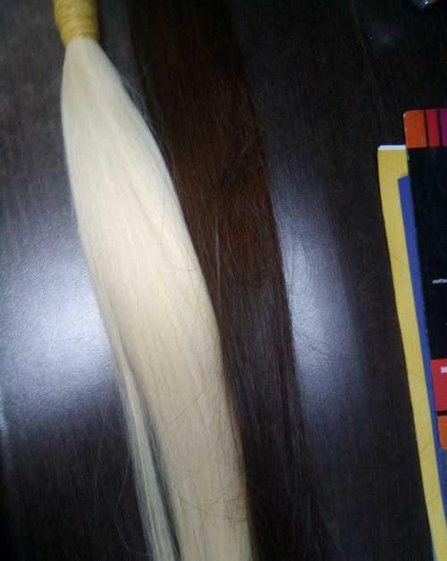 Волосы натуральные lux 60см блонд