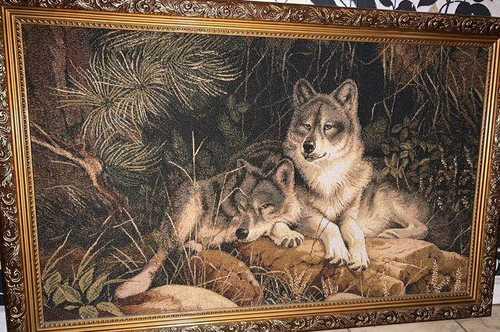 Картина из гобелена «Волки»