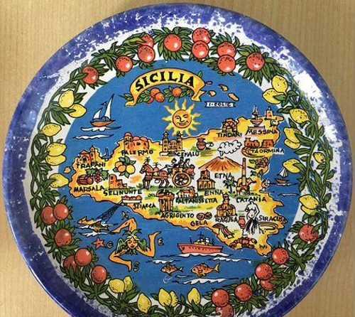 Сувенирная тарелка Сицилия