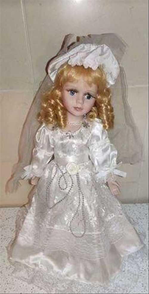 Кукла-невеста фарфоровая коллекционная 40 см