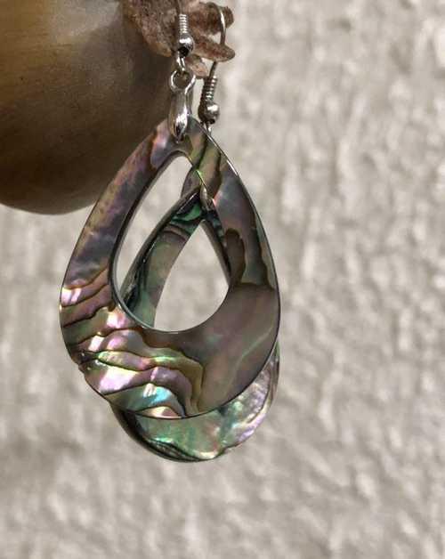 Серьги из натурального халиотиса