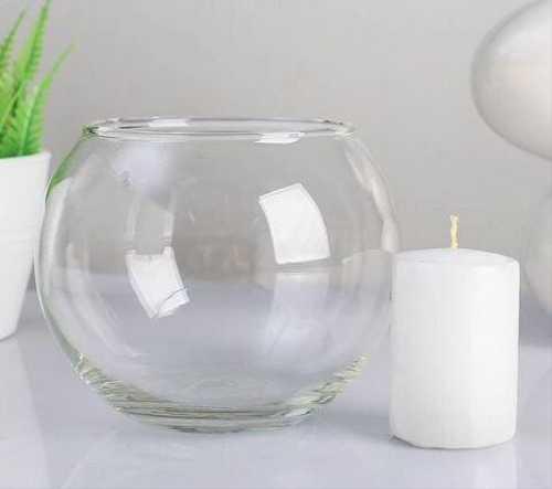 Конфетница круглая, прозрачная, ваза шар