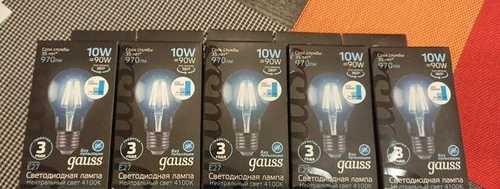 Лампа Gauss LED Filament E27 10W 970lm 4100K