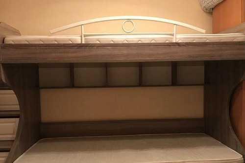 Двухъярусная кровать Прованс с приставной лестнице
