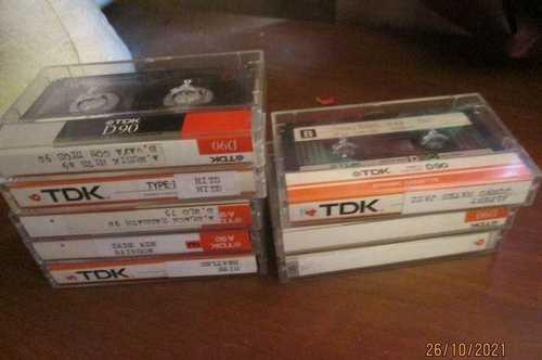 Аудиокассеты с записью TDK D-90,TDK A-90,Sony UX90