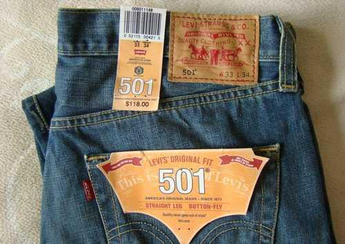 Новые джинсы Levis 501. Размер 34х35