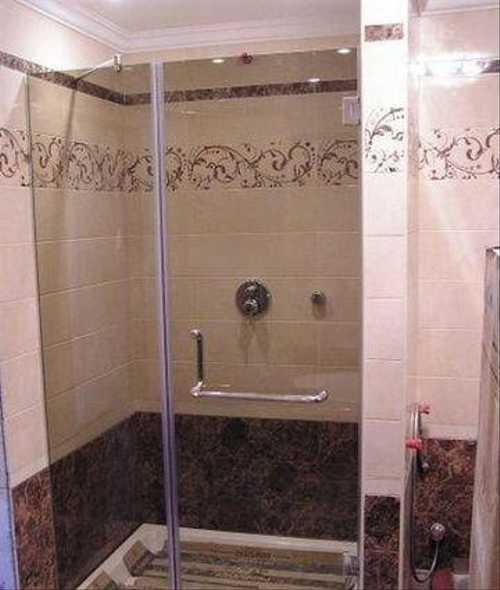 Стеклянная перегородка в душ под ключ