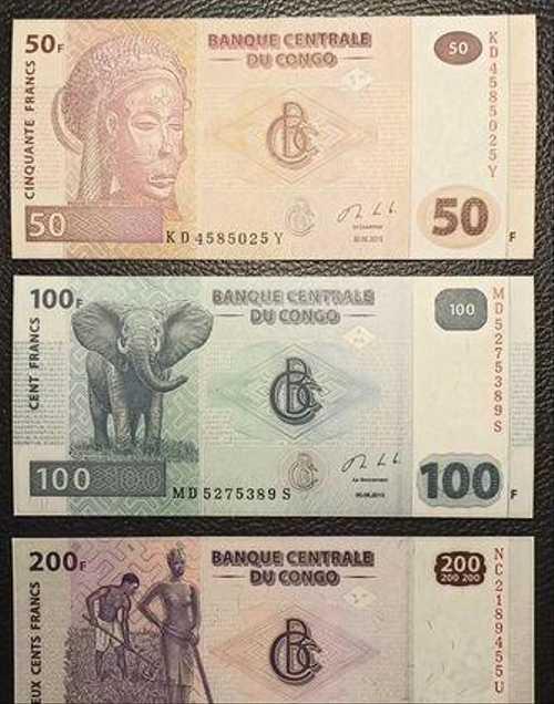 Банкноты Конго и Замбия UNC, пресс