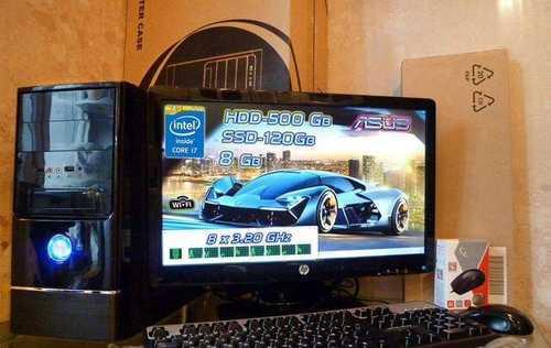 Компьютер Intel Core i7 8Гб SSD 120G + 500Гб Нов