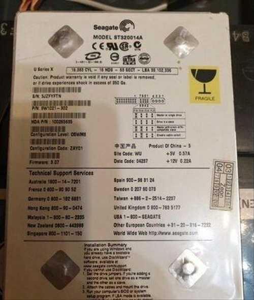Жёсткий диск HDD IDE Seagate ST320014A