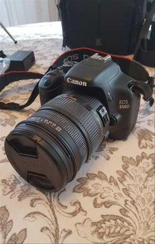Зеркальный фотоаппарат canon 550d в комплекте с :