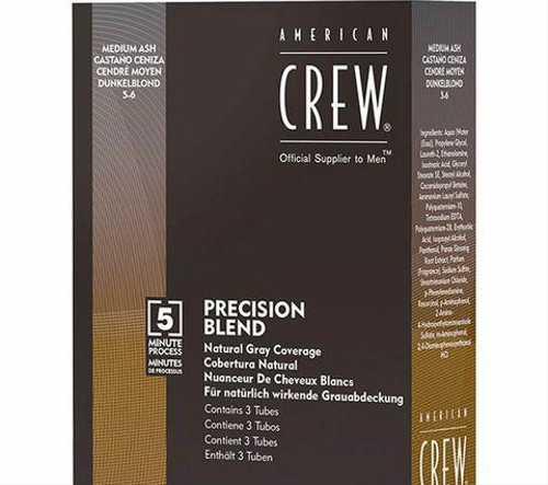 American Crew Precision Blend краска-камуфляж для седых волос, Средний пепельный 5/6, 3х40 мл