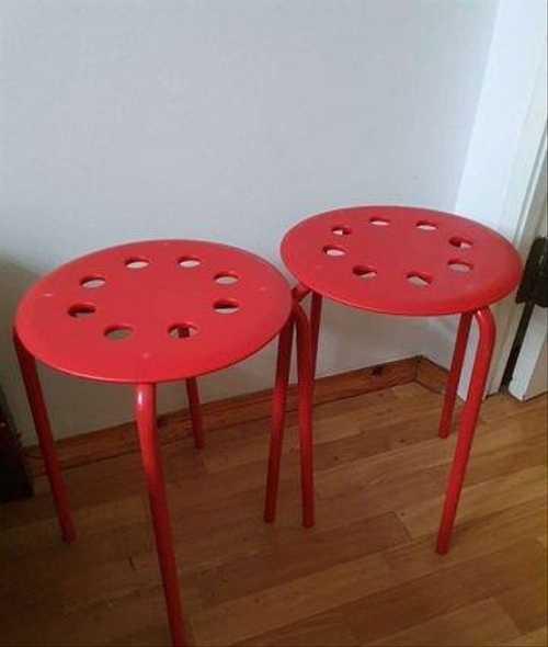 Табурет икея (IKEA) мариус 2 штуки красные