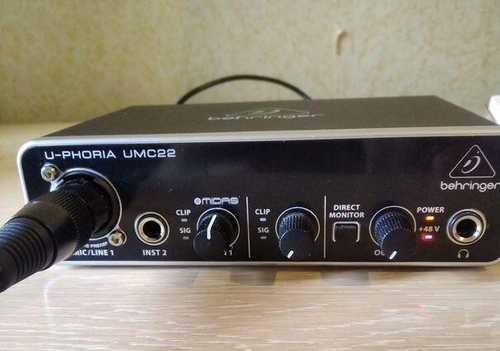 Звуковая карта behringer umc22