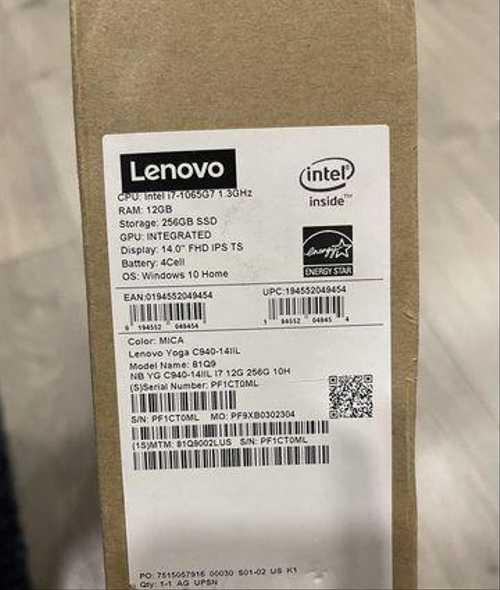 Lenovo Yoga C940 14 Новый