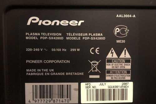 Pioneer pdp-sx4280d