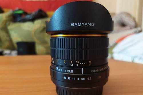 Объектив Samyang 8mm f3/5 Fisheye для Canon