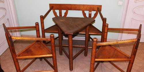 Старинный стол кресло скамья гарнитур Русский