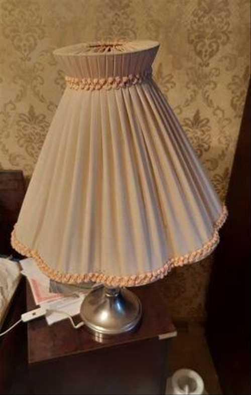 Настольная лампа фарфор с абажуром тканевым