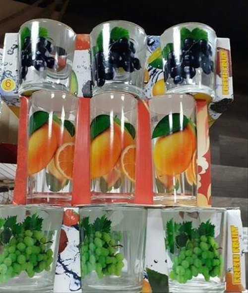 Набор стаканов "фрукты" 6 ш