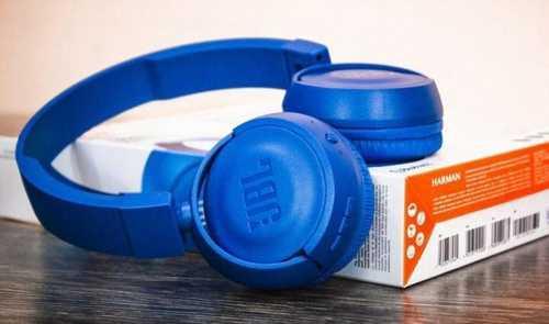 Наушники с микрофоном JBL T450BT, Bluetooth, синие