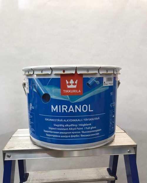 Краска 9л. Эмаль Miranol Тиккурила. Краска Tikkurila Miranol а 9л. Тиккурила Миранол белая. Краска Тиккурила Миранол белый.