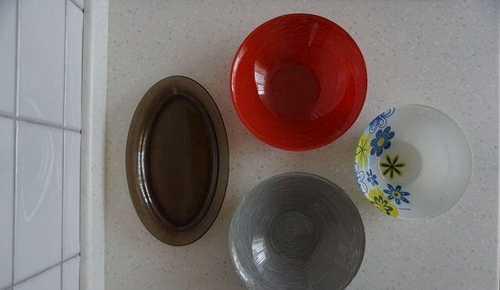 Набор тарелок сервировочных из 4 штук (стекло)
