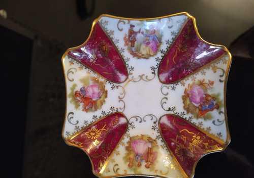 Блюдце старинный Лиможский фарфор