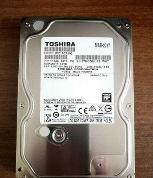 Toshiba 3,5” DT01ACA100 1000 gbесткий диск