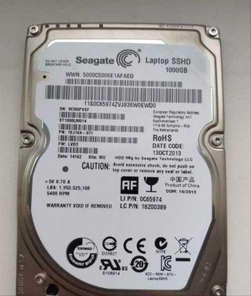 Гибридный жёсткий диск sshd Seagate 1 TB