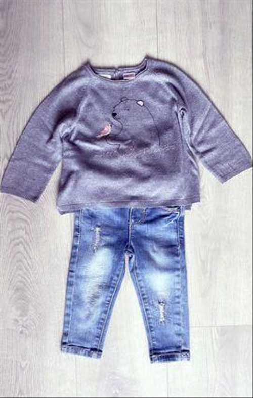 Кофточка Zara baby / джинсы PlayToday