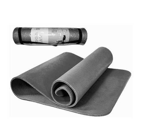 Коврик для йоги K6010 каучук черный 185x61x1 см