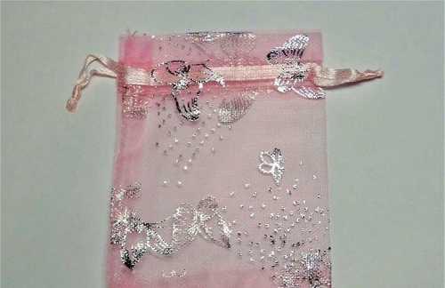Мешочек из органзы розовый 7х9 см