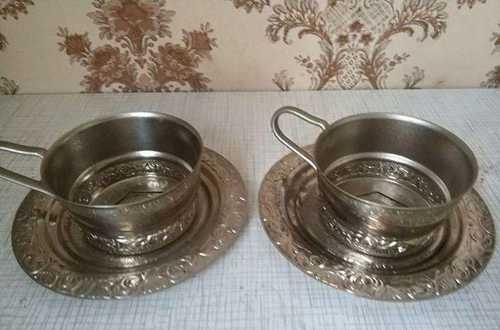 Подстаканники с блюдцами