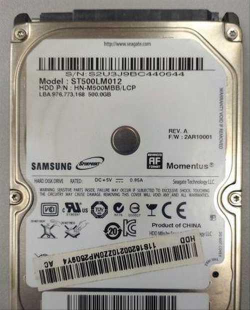 Hdd 500gb 2.5" (плохой smart)