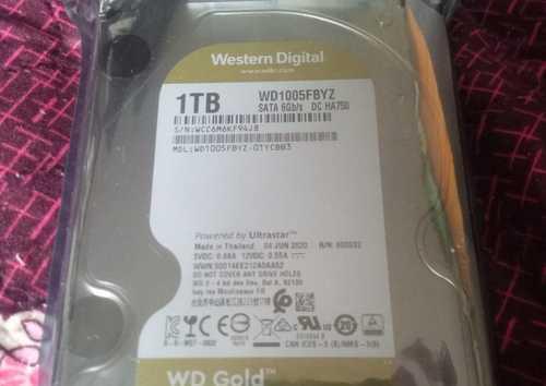 Новый жесткий диск WD Gold 1TB