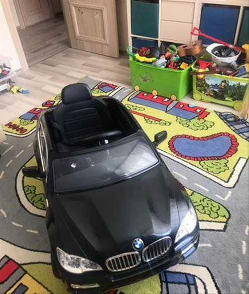 Электромобиль BMW X6 6V черный (свет/звук)