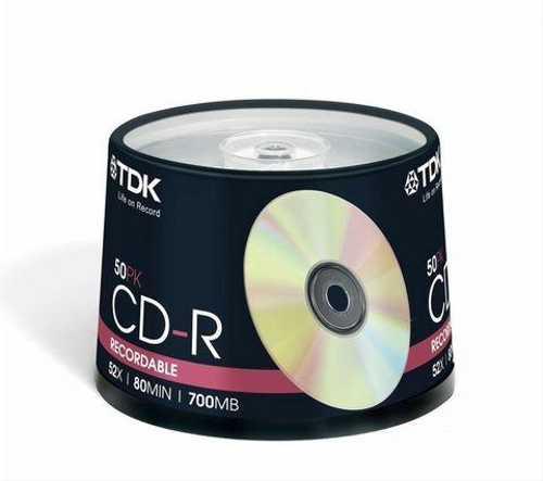 Диск CD-R TDK 700 Mb 52x (50 штук в упаковке)
