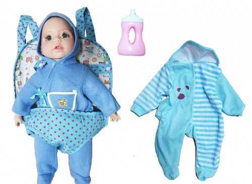 Кукла мягкая в голубой пижамке (Пупс Беби бон 36cм