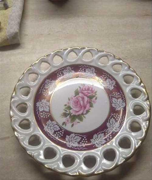 Тарелка японская керамика с позолотой