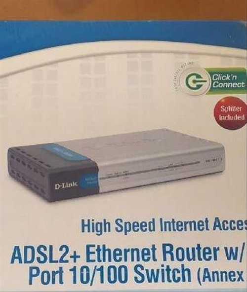 Модем adsl 2+ router, D-link