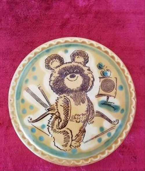 Декоративная тарелка-Олимпийская Мишка 1980